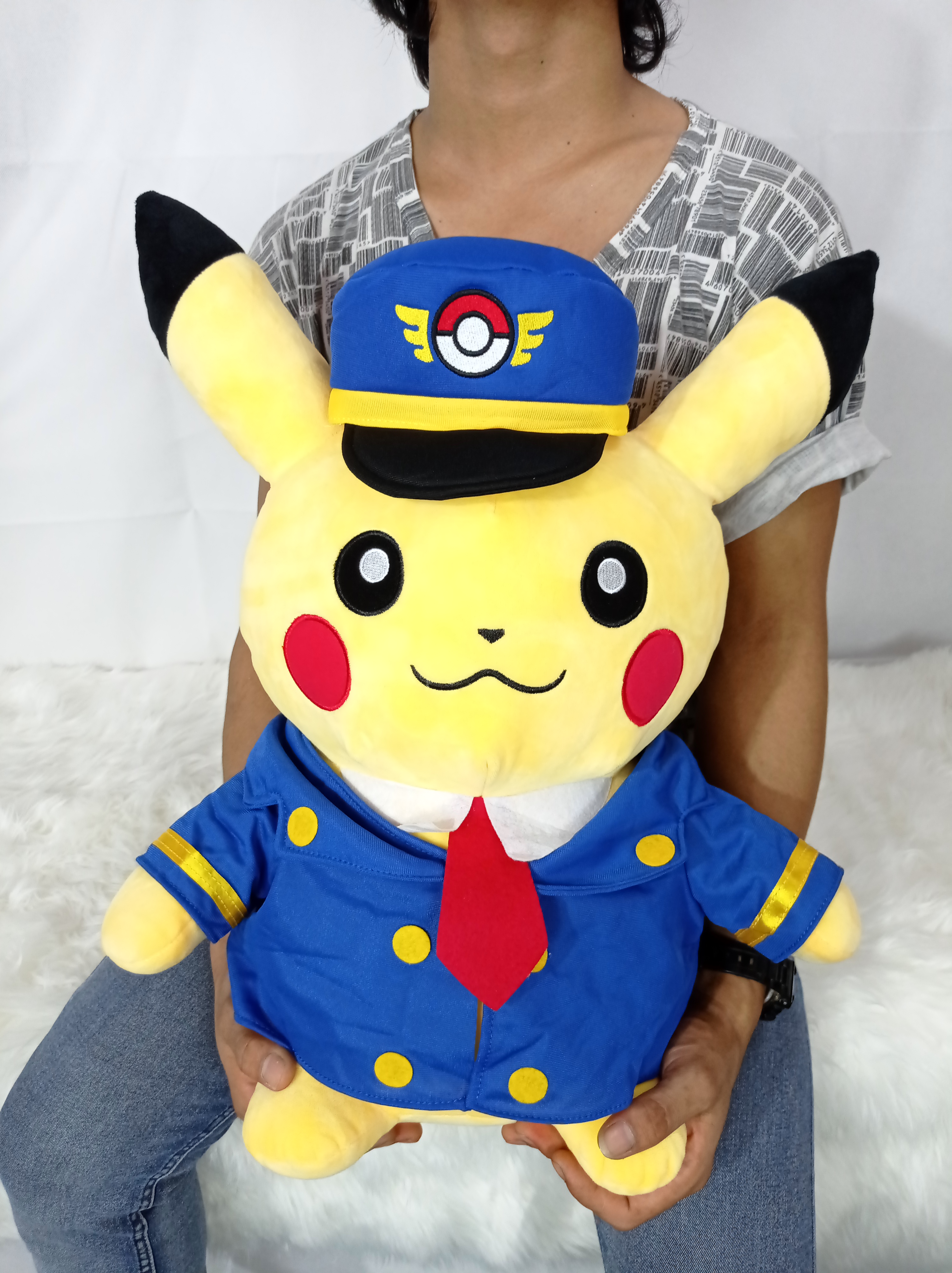 CAPTAIN PIKACHU SOFTTOYS/PLUSHTOYS/KIDSTOYS 50CM 机长皮卡丘娃娃玩具公仔50厘米